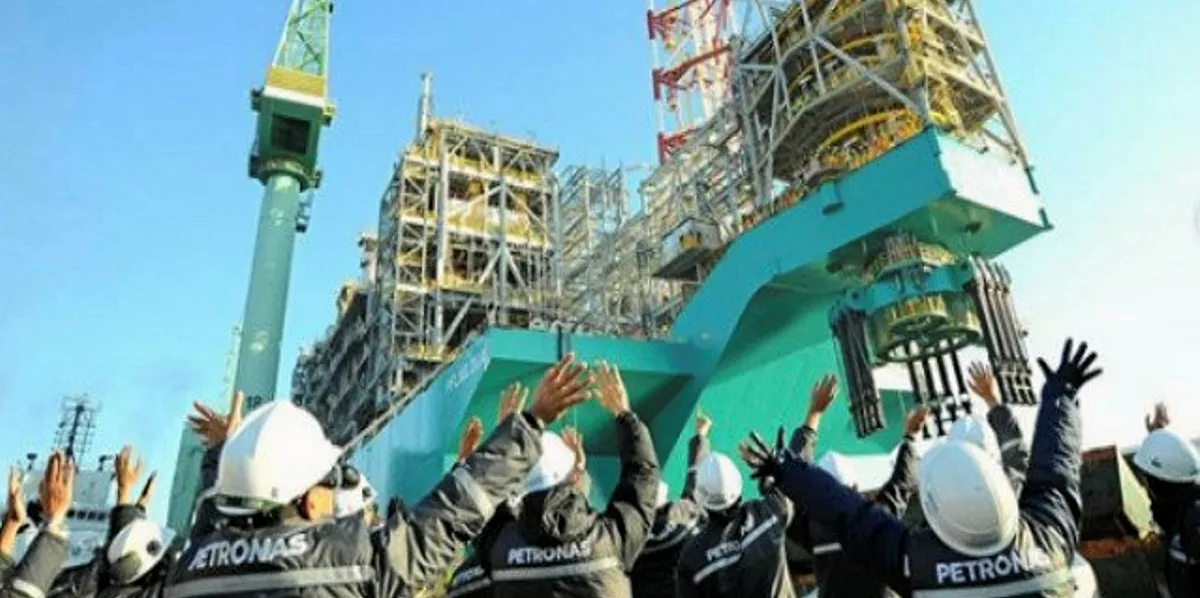 Petronas' second FLNG unit leaves yard for new gasfield home
