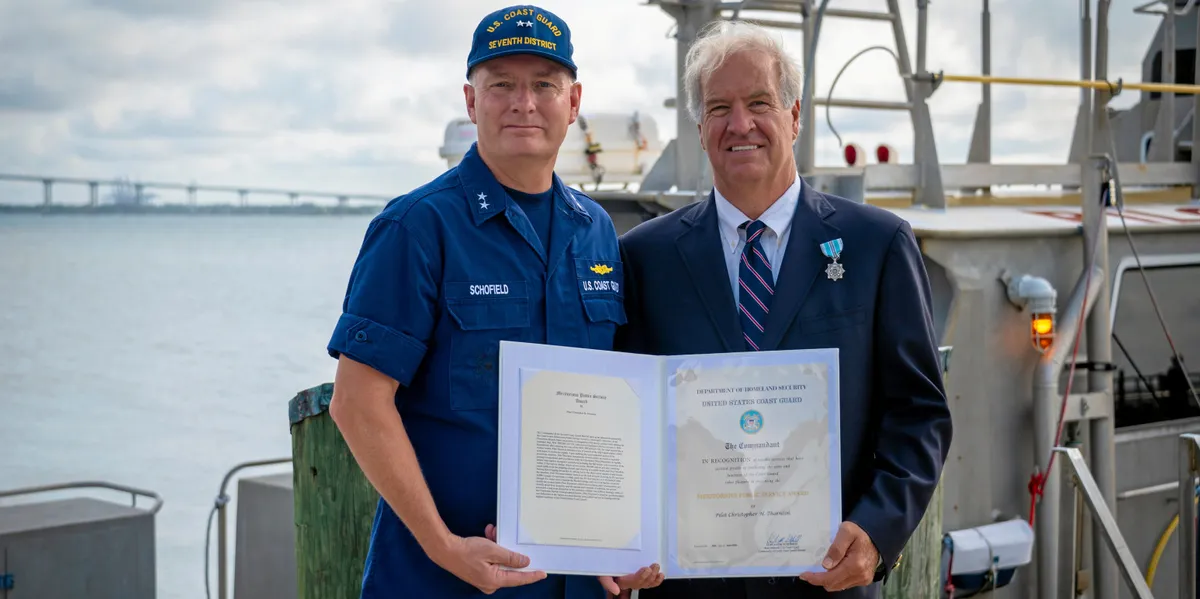 ‘Miraculous’: Runaway boxship pilot honoured for saving lives