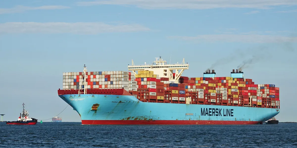 Fire hits giant Maersk container ship with crew fighting flames
